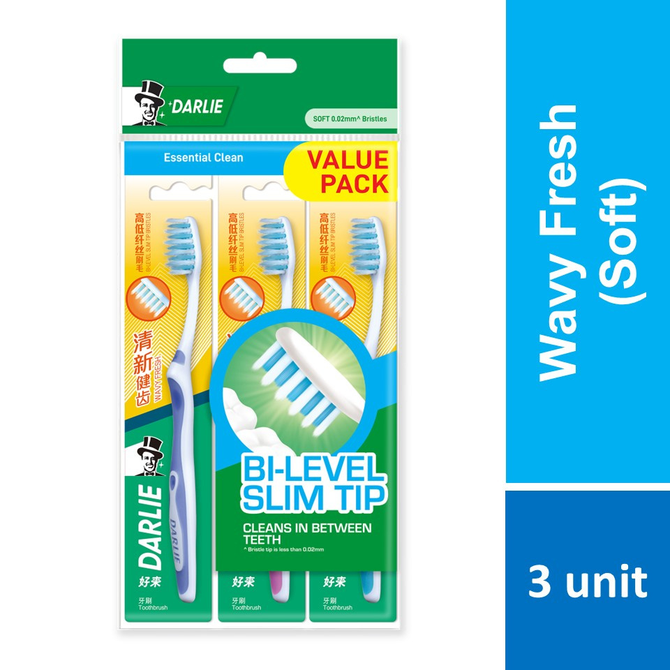 Darlie Wavy Fresh Toothbrush (Soft) 3 Units Value Pack | Shopee Malaysia