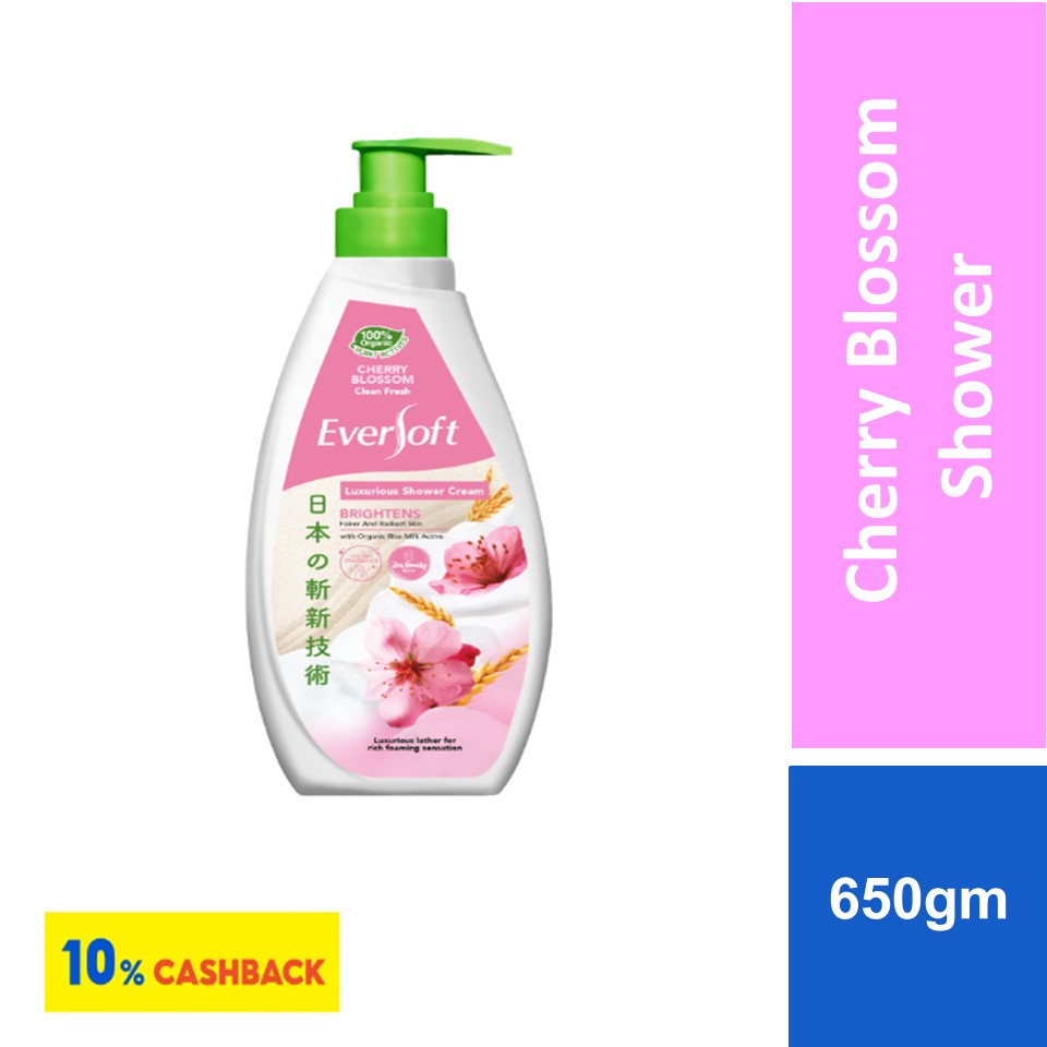EVERSOFT Cherry Blossom Shower 650G | Sakura for Fair & Radiant Skin ...