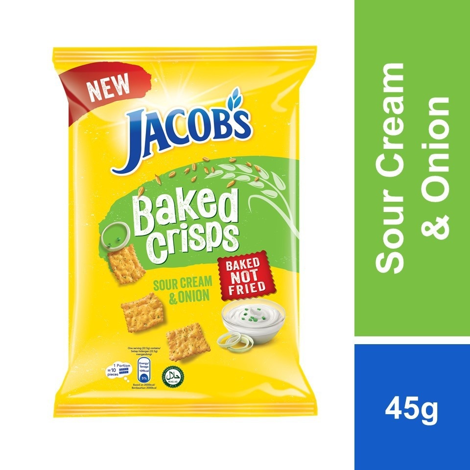 Jacob's Baked Crisps Sour Cream Biscuits Small Pack 45G | Shopee Malaysia