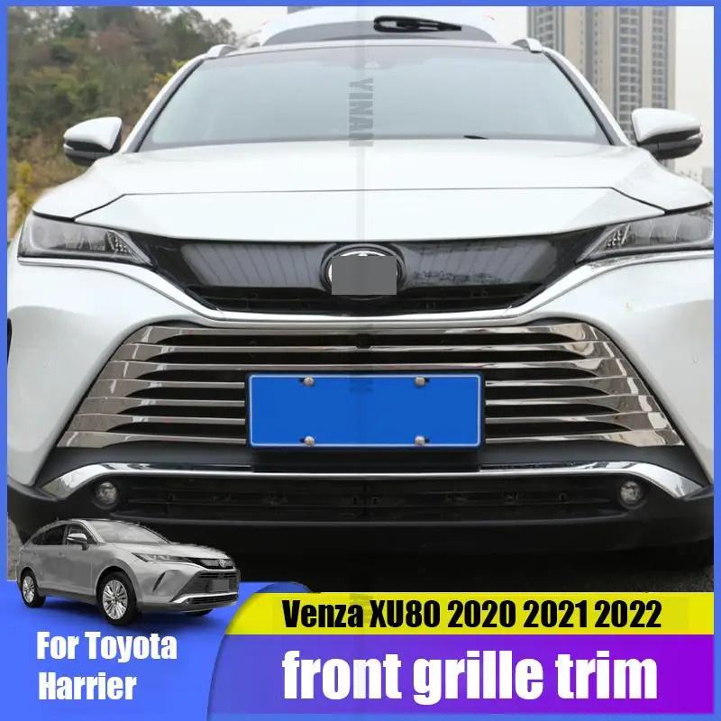 For Toyota Harrier Venza XU80 2020 2021 2022 Car Front Grille Stainless ...
