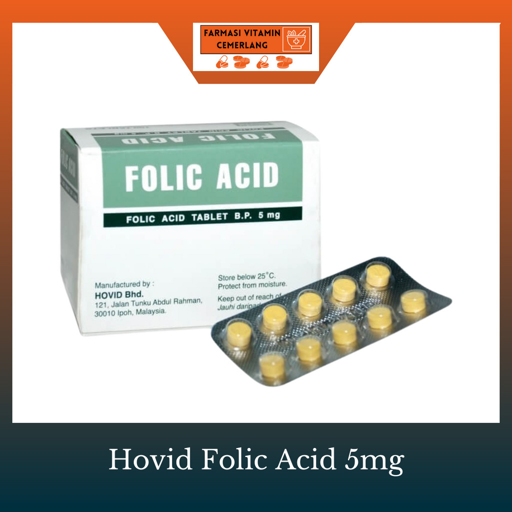 Hovid Folic Acid 100's - Asid Folik Untuk Ibu Mengandung 1 kotak ...
