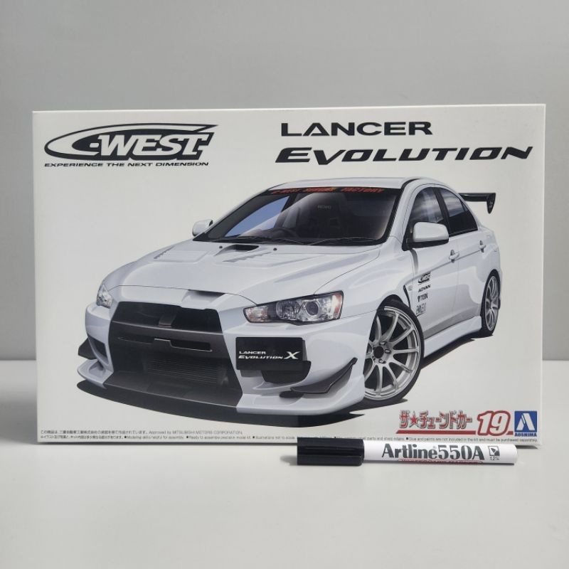 1/24 AOSHIMA C WEST CZ4A Mitsubishi Lancer Evo X '07 1:24 Scale ...