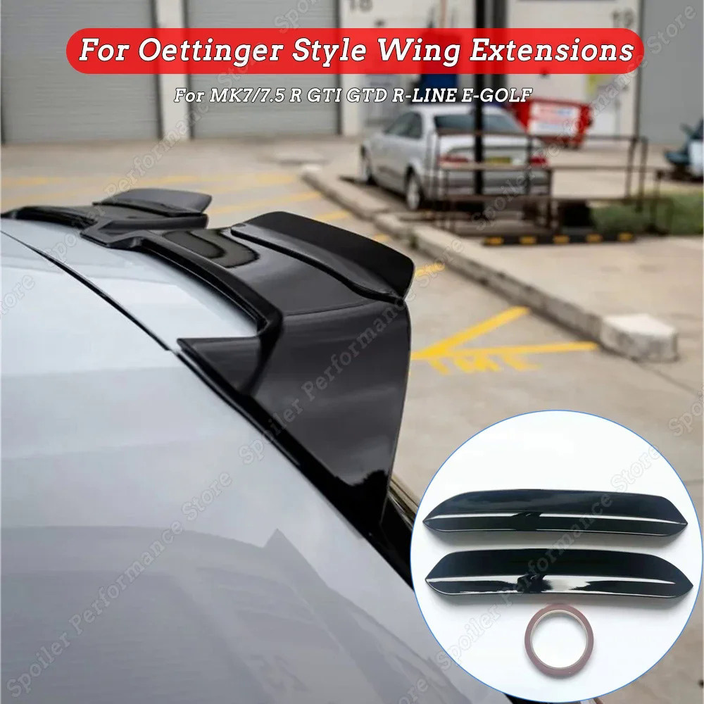 2pcs For Oettinger Roof Spoiler Extentions Flaps Rear Wing Fit VW Golf ...
