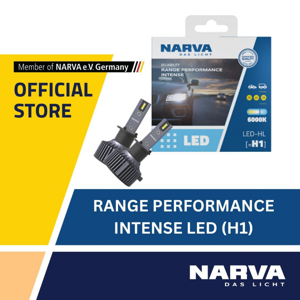 NARVA Germany H1 Range Performance LED Headlight Bulb Set (12V/24V/18W ...
