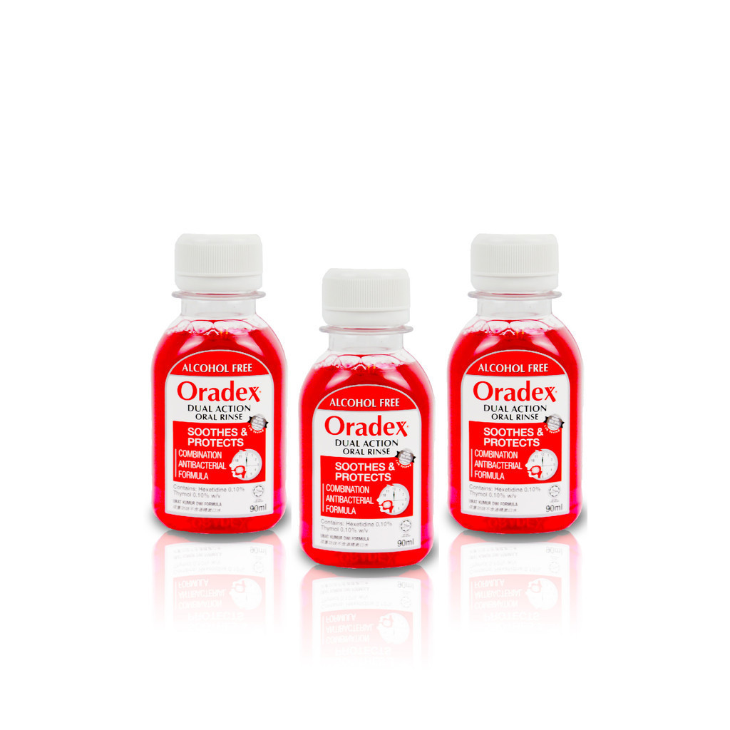Oradex Antibacterial Mouthwash (90ml) - Easy Carry Travel Pack ...