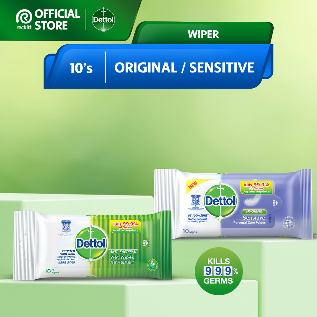 Dettol Antibacterial Wet Wipes/Wet Tissue 10s (Original/Sensitive ...