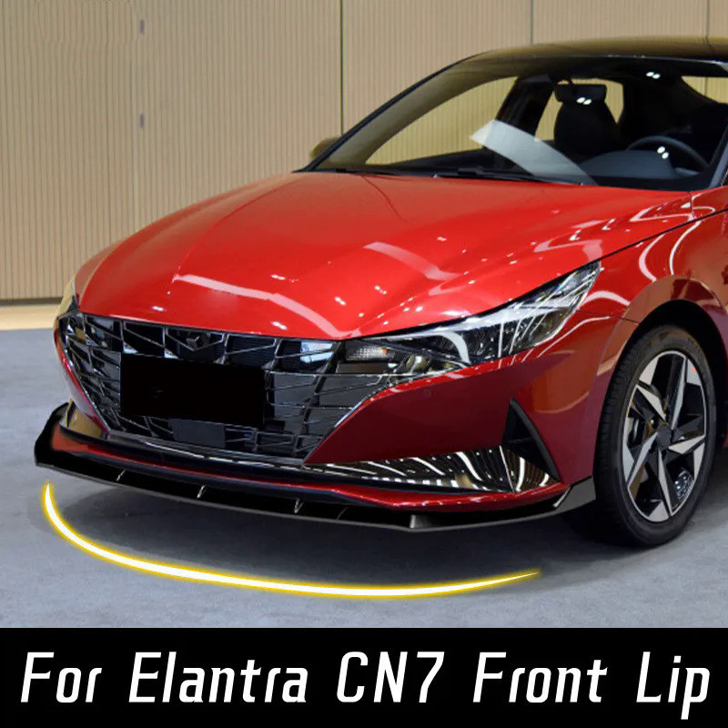 Front Bumper Lip Chin Spoiler Splitter Diffuser For 2020-2022 Hyundai 7th Elantra Avante CN7 ...