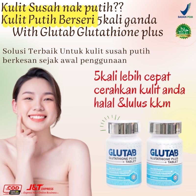 Ubat Putih Satu Badan Original - Glutab Glutathione with vitamin C & E ...