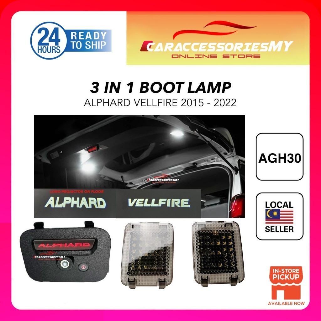 Toyota alphard vellfire logo agh30 rear luggage trunk light boot ...
