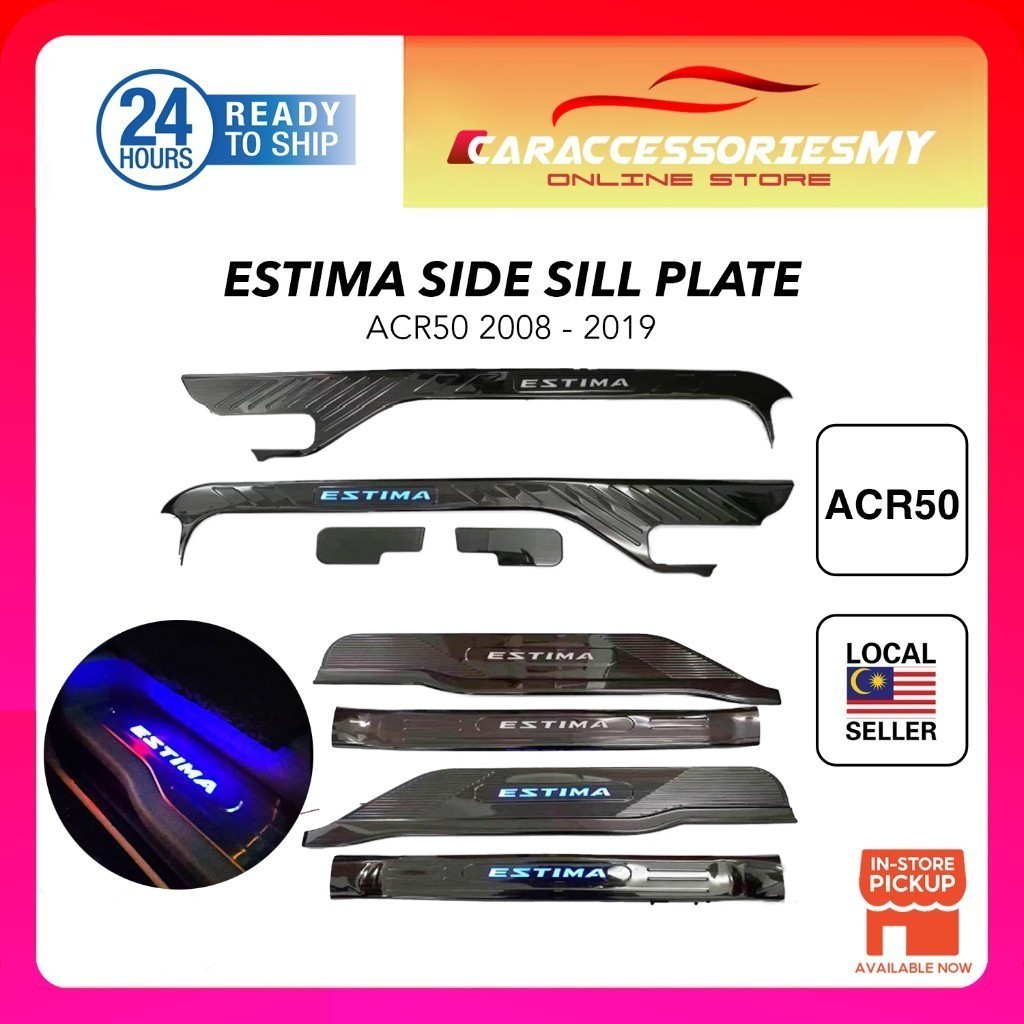 Toyota Estima previa acr50 2008-2018 smoke silver chrome Side SILL ...