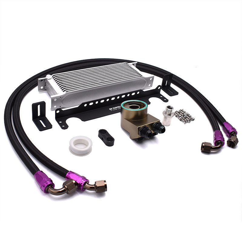 13 Row Oil Cooler Radiator Kit Aluminum Universal Oil Cooler Kit With ...