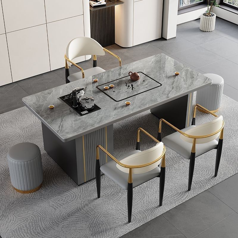 ST-⛵Light Luxury Rock Plate Tea Table Office Tea Table Kettle ...