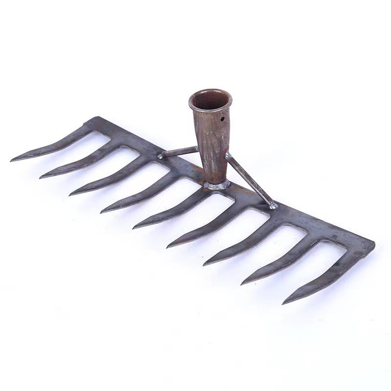 [ST]💘Raking Teeth Nine-Tooth Iron Rake Steel Pipe Welding Grass Rake ...