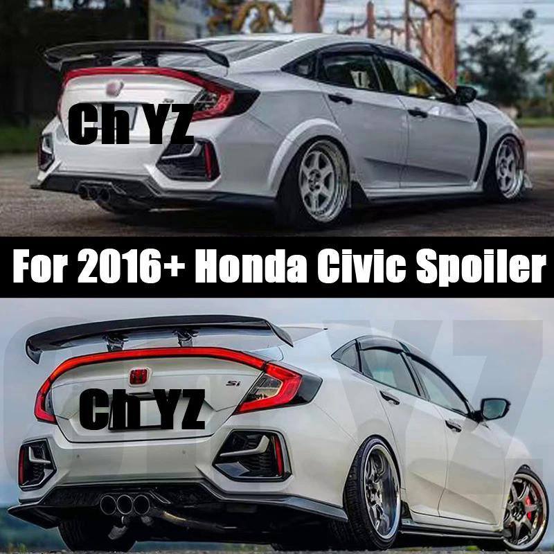 For 2016 2017 2018 2019 Honda's 10Th Generation Civic Real Carbon Fiber ...