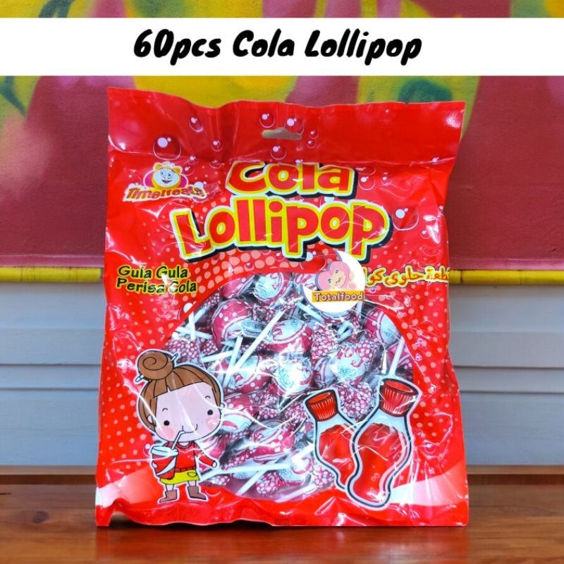 60pcs x 7g Timetreats Cola Lollipop merah pkt (halal) | Shopee Malaysia