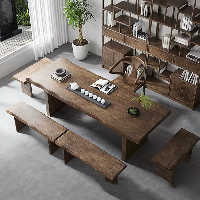 Get 7% coupon+gift】le Solid Wood Large Board Table and Chair ...