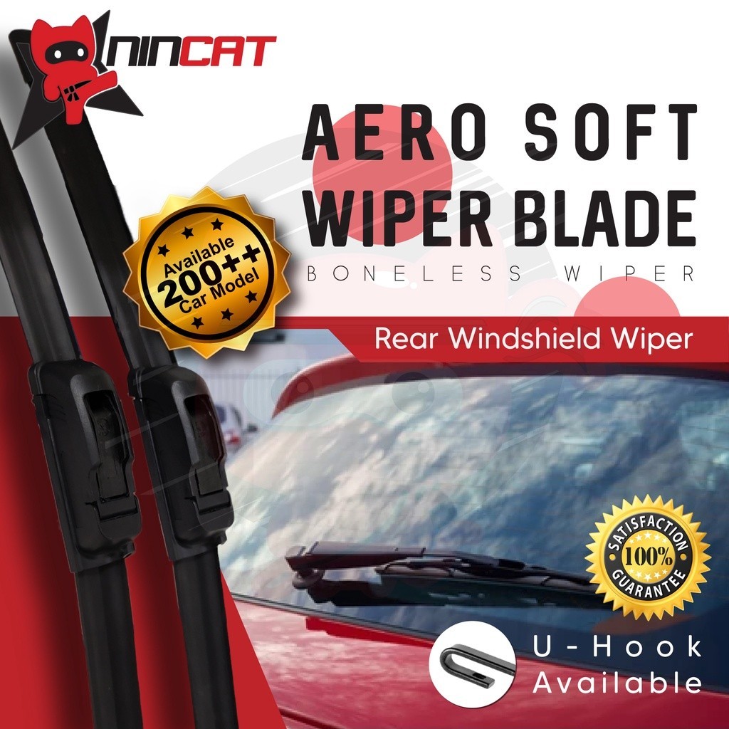 [Beam Wiper] Aero Soft Wiper Blade Boneless Wiper U-Hook Car Windscreen ...