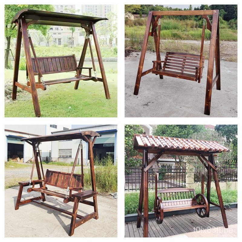 HY-6/Courtyard Solid Wood Indoor Leisure Glider Balcony Children's ...