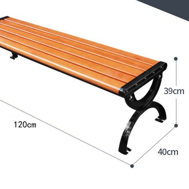 Park Chair Outdoor Long Chair Anti-Corrosion Solid Wood Garden Chair ...
