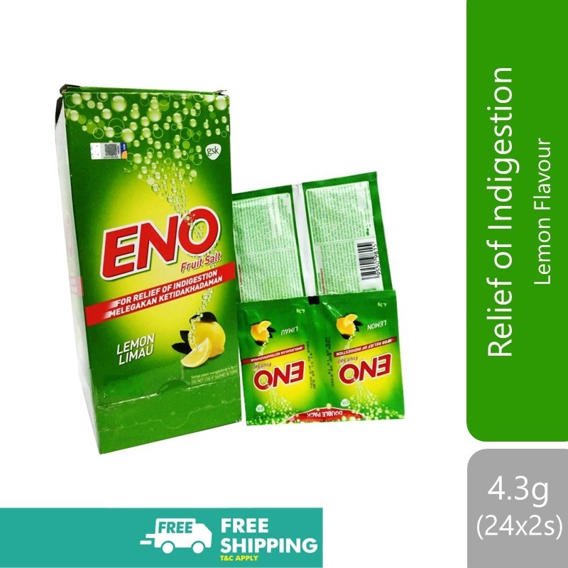 Eno Fruit Salt 4.3g (24x2s) (Lemon, Original & Ginger Flavor) | Relief ...
