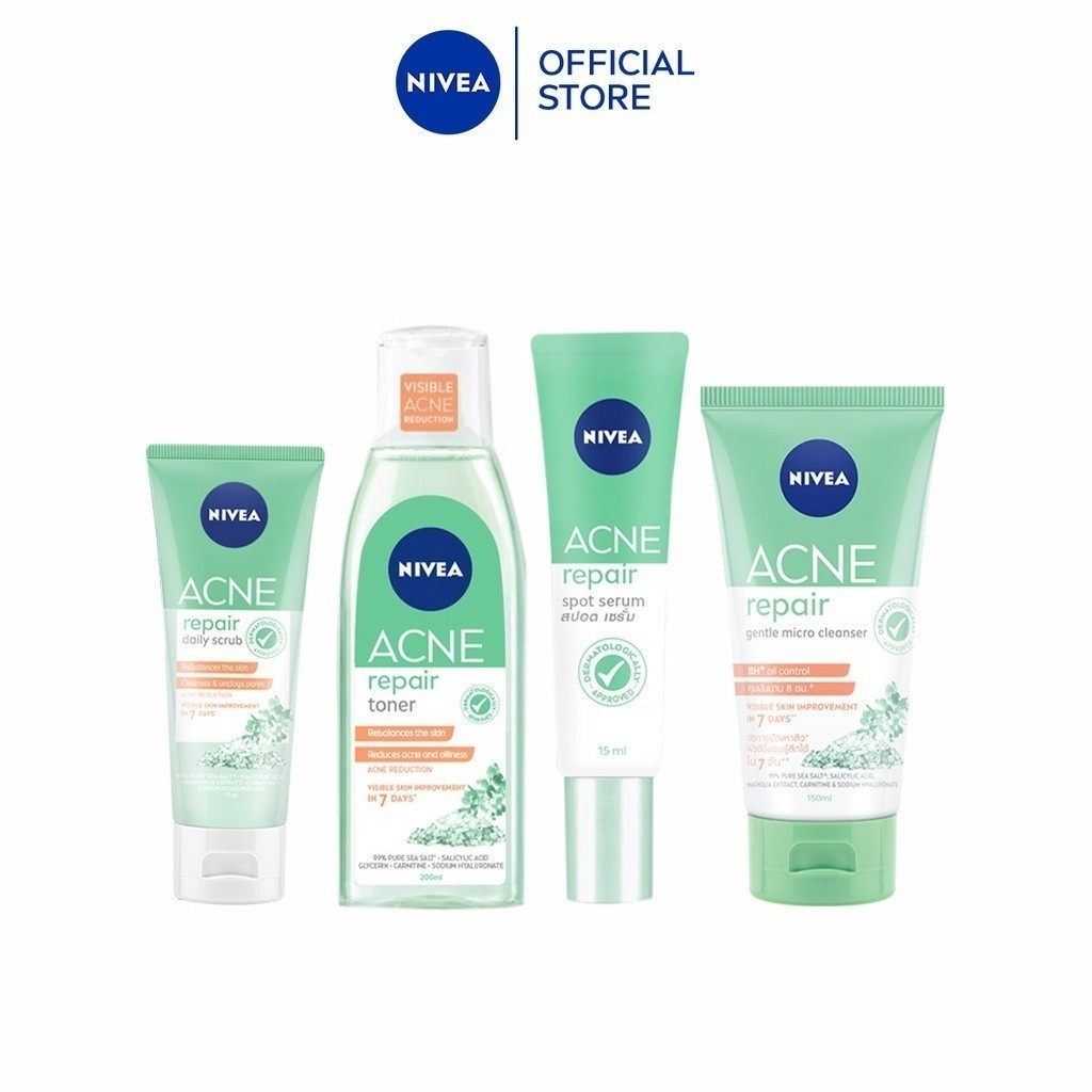 NIVEA Face Acne Repair Full Regimen Set (Cleanser 150 ml + Toner 200 ml ...