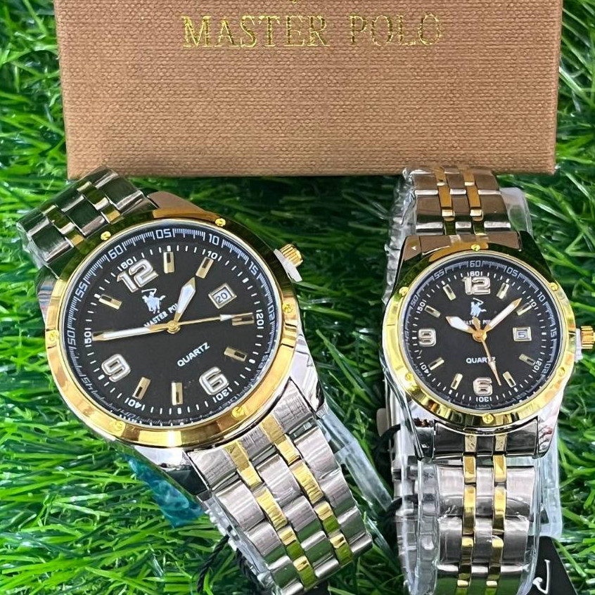 Original Master-Polo Watch Couple set Men & Women Stainless Steel Watch ...
