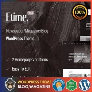 Etime Blog & Magazine WordPress Theme + Demo Activation | Shopee Malaysia
