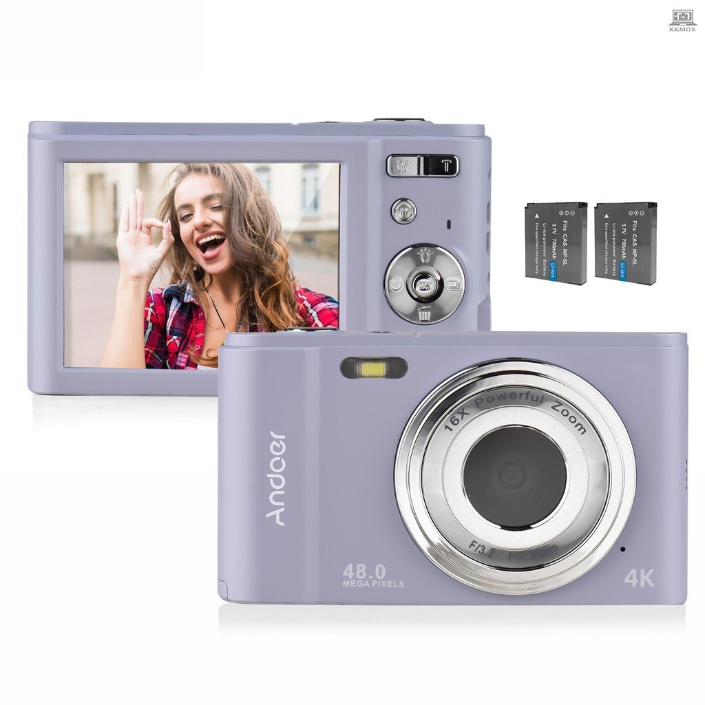 Andoer Portable Digital Camera 48MP 4K 2.88-inch IPS Screen 16X Zoom ...