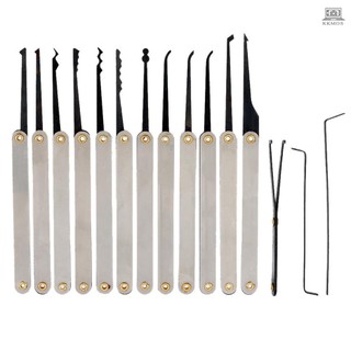 15Pcs Stainless Steel Lock Pick Opener Set Locksmith Tools with Wrench ...