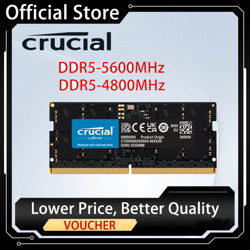Crucial Laptop RAM DDR5 5600MHz 32GB / 16GB / DDR5-4800 Laptop DDR5 RAM ...