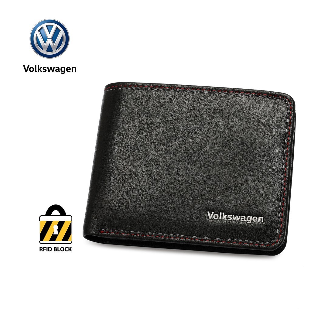 Volkswagen Genuine Leather RFID Bi-Fold Wallet - Black VWW 128-2 ...