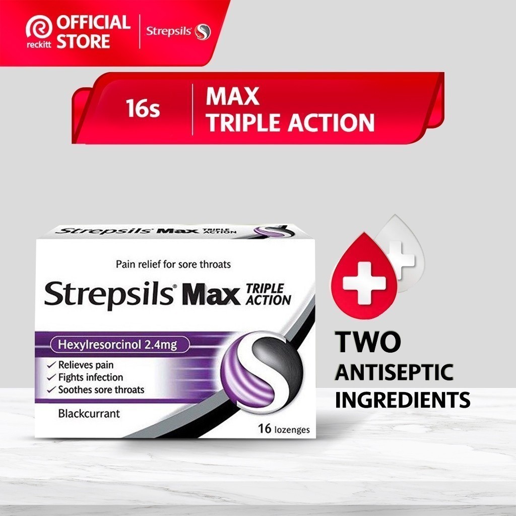 Strepsils Max Triple Action Blackcurrant Lozenges (16's) | Shopee Malaysia