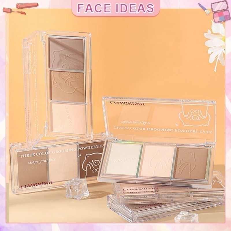3 In 1 Highlighter Contouring Palette Multi-functional Highlight Blush ...