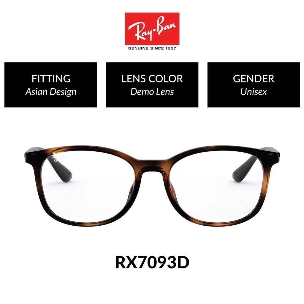 Ray-Ban Male Asian Design Fitting Glasses (54mm) RX7093D 2012 | Shopee ...