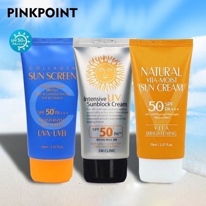 3W Sunscreen SPF50 PA+++ Intensive UV Sunblock Sun Cream Collagen ...