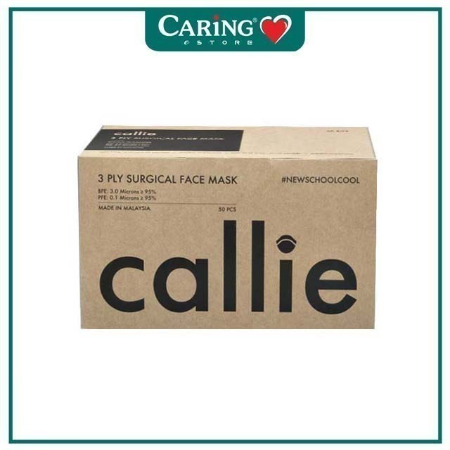 CALLIE ADULT 3PLY SURGICAL FACE MASK - BLACK (50S) | Shopee Malaysia