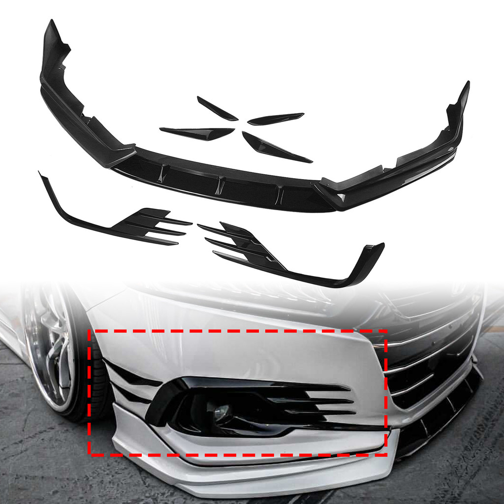 Car Front Bumper Lip Side Corner Cover & Fog Light Intake Frame Brow ...
