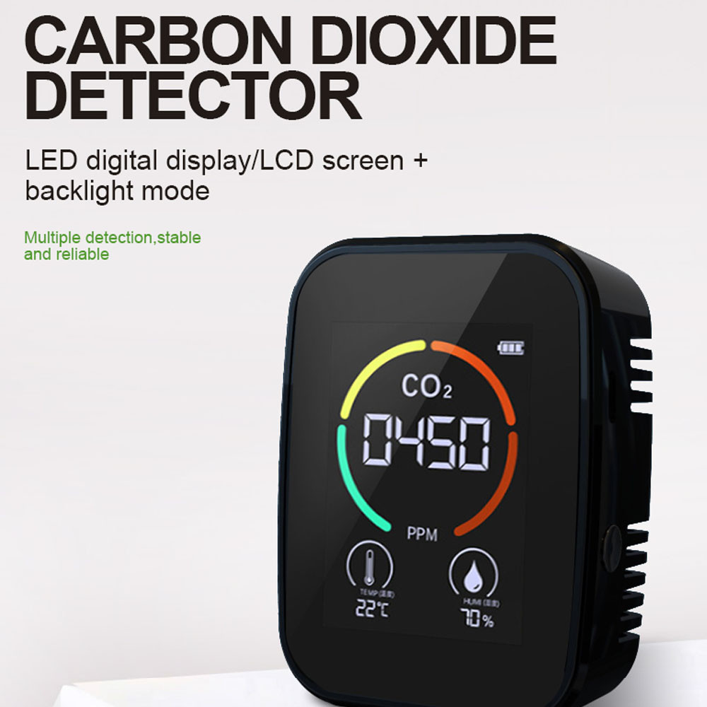 5In1 CO2 Meter Digital Temperature Humidity Sensor Tester Air Quality ...
