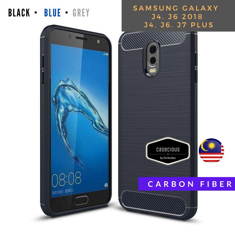 Samsung Galaxy J4 J4+ J6 J6+ J7 Plus 2018 Flexible Soft Slim Carbon ...