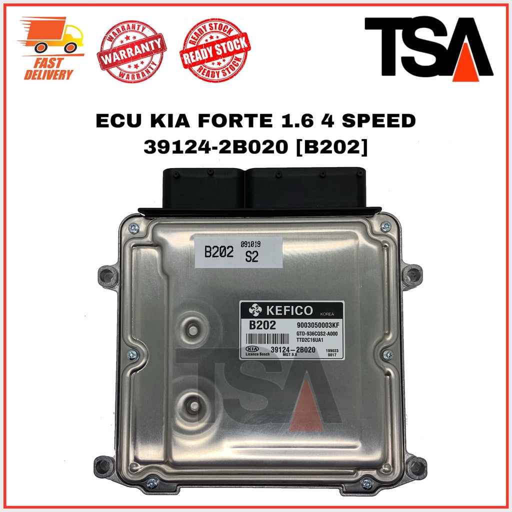 ECU KIA FORTE 1.6 SX - 39124-2B020 [B202] 4 SPEED PUSH START ENGINE ...