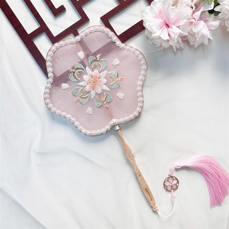 Tuan Fan Ancient Style Long Handle Tassel Dance Hanfu Embroidered Round ...