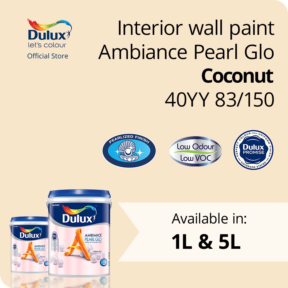 Dulux Ambiance Pearl Glo Interior Wall Paint - Coconut 40YY 83/150 ...