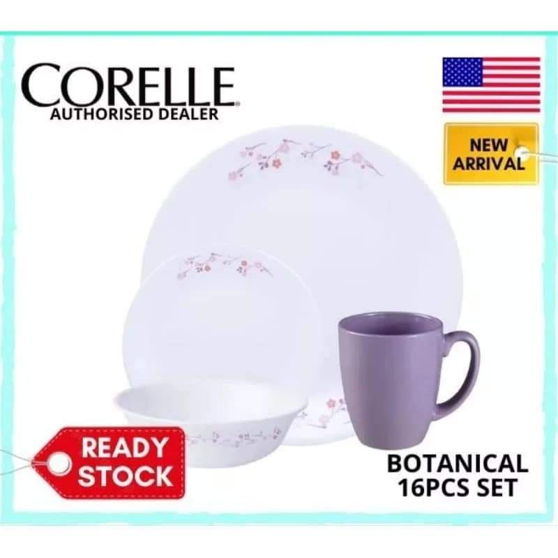 (READY STOCK!!) CORELLE LIVINGWARE BOTANICAL 16PCS DINNER SET | Shopee ...