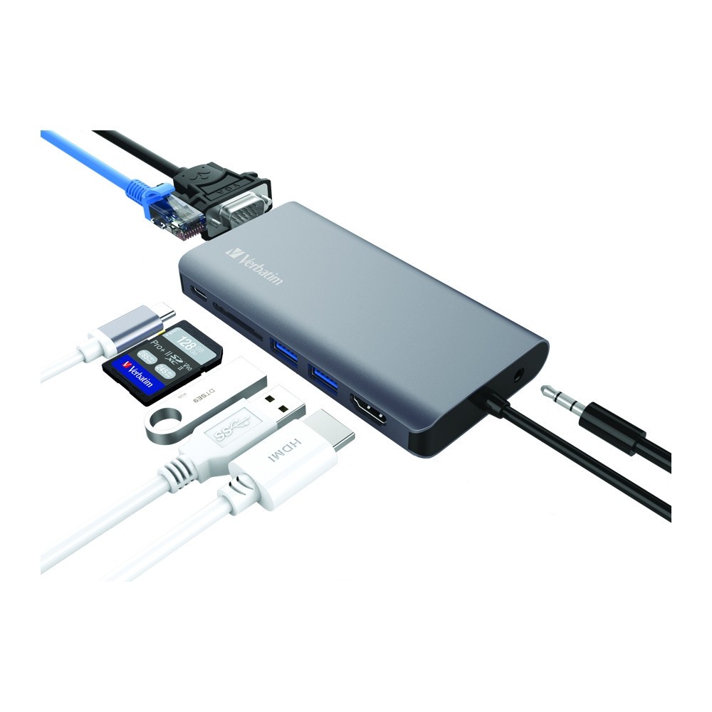 Verbatim 8 IN 1 Portable Docking with 100W PD Charging - Extension ...