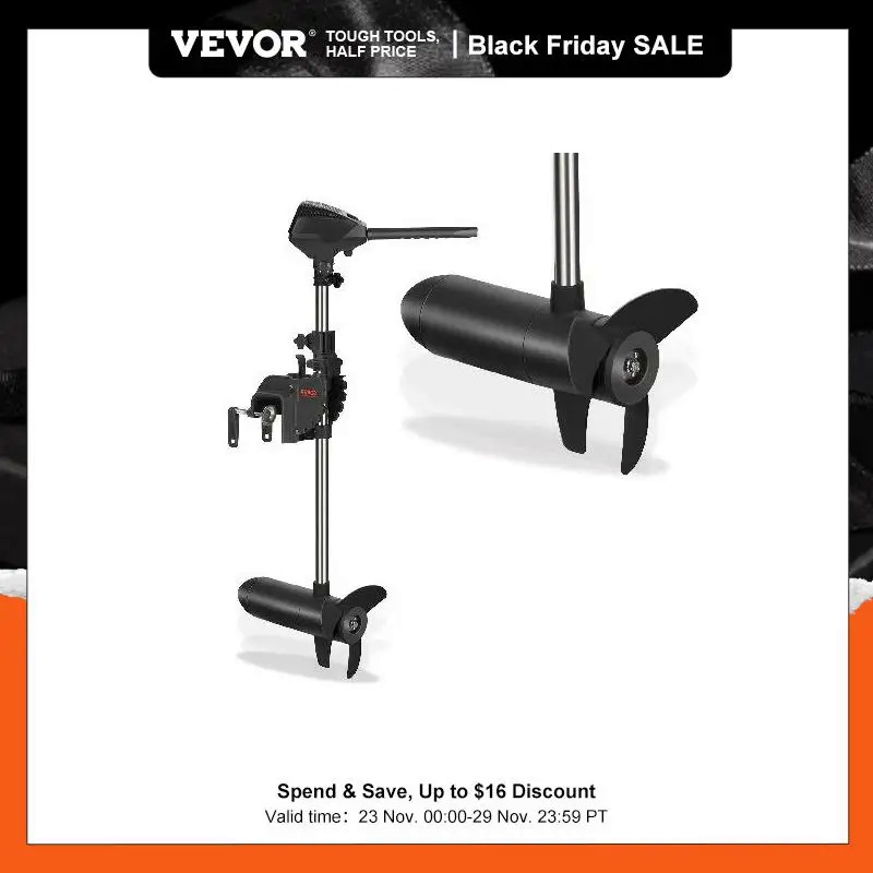 VEVOR Electric Trolling Motor 24-Volt Boat Motor DC Battery Variable ...