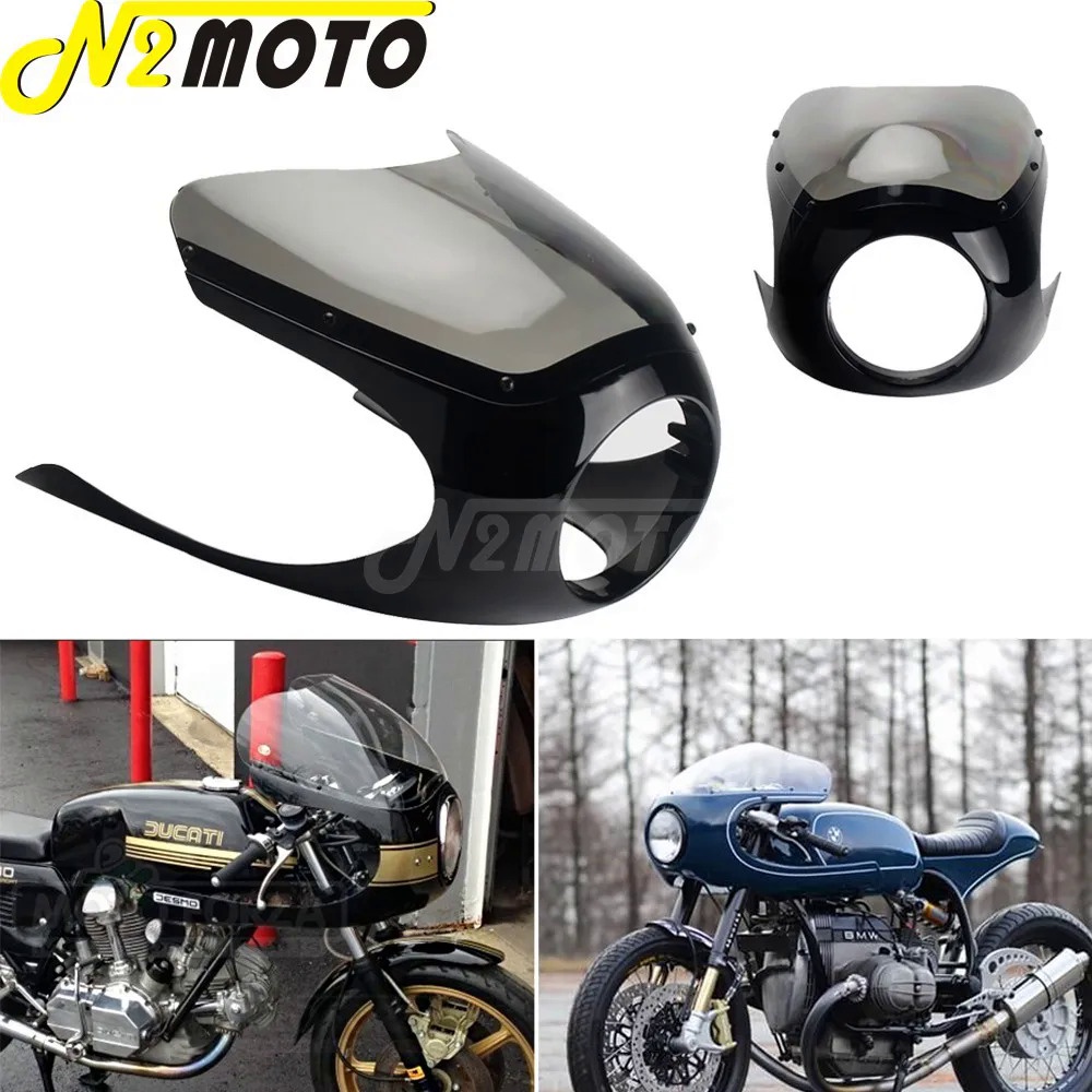 Cafe Racer Style Half Fairing Fit 6-1/4" Headlights For Yamaha XS XJ XV ...