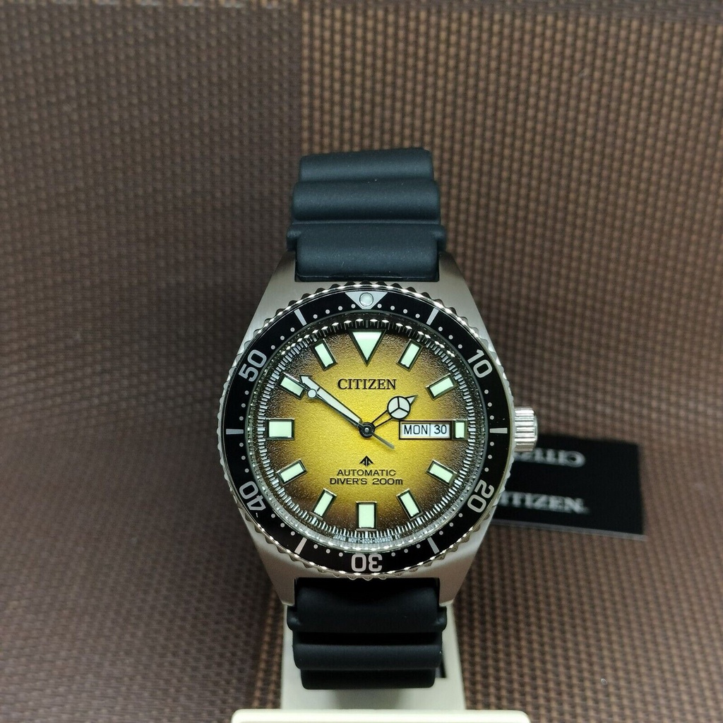 Citizen Promaster Marine NY0120-01X Yellow Analog Rubber Automatic Men ...