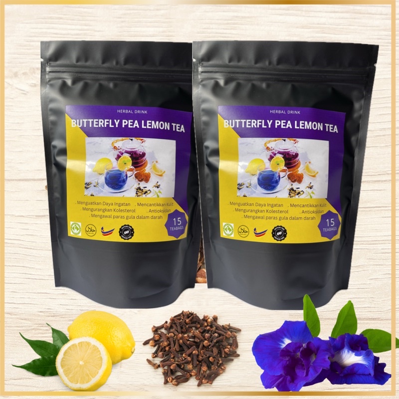 Teh Bunga Telang Lemon Cengkih (Butterfly Pea Lemon Clove Tea) | Shopee ...