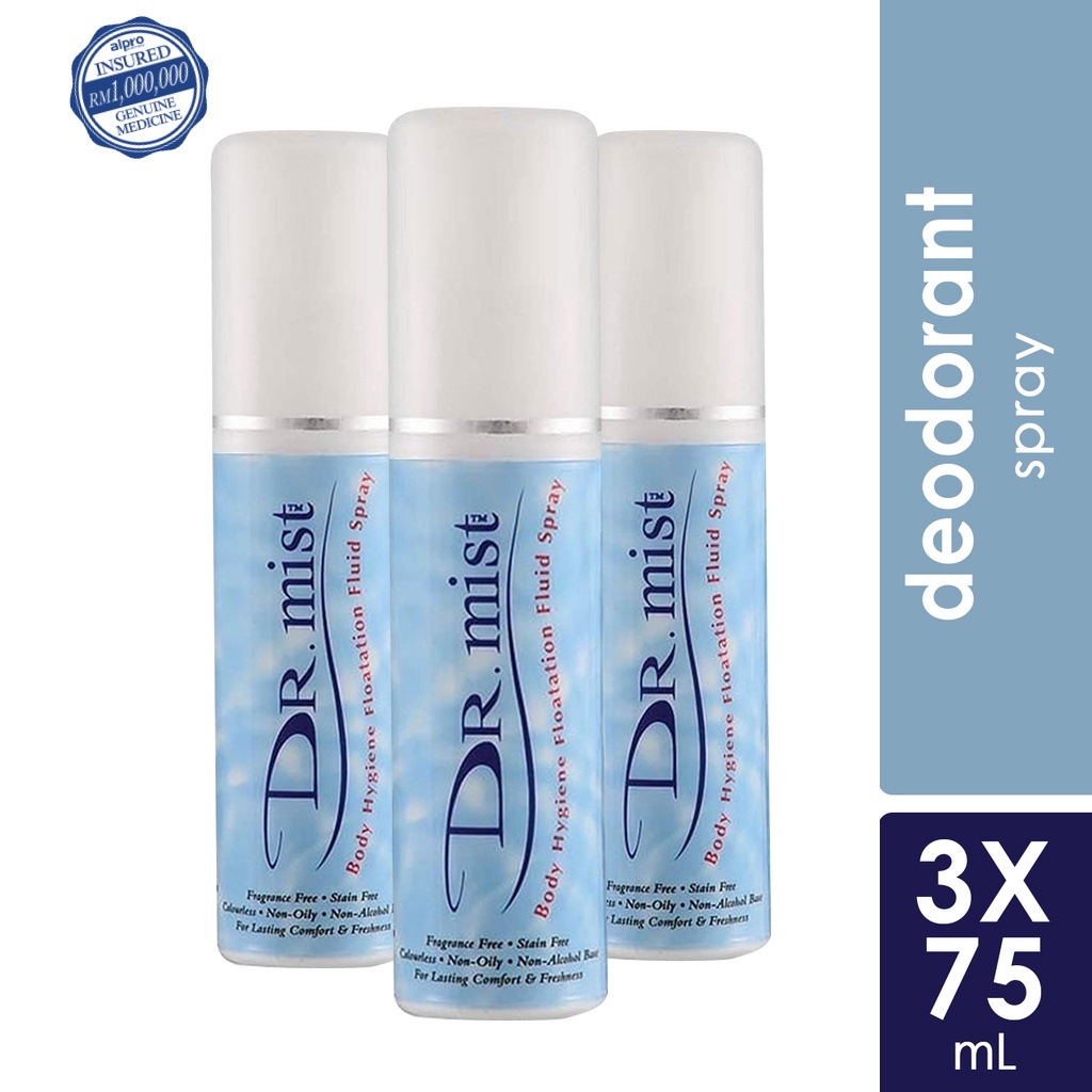 Dr. Mist Body Spray Deodorant (3 x 75ml) | Shopee Malaysia