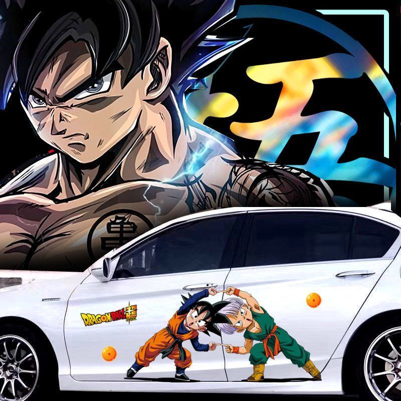 Anime Dragon Ball Car Sticker Both Sides Son Goku Saiyan Decorative Car ...